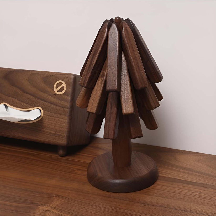 Walnut Table Protector Hot Mats | Heat Resistant Tree-Shaped Design ...